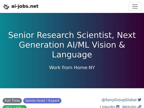 [hiring] senior research scientist next generation ai ml vision
