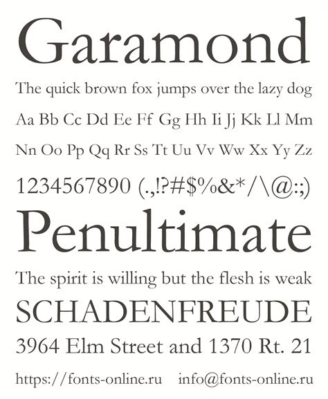 Garamond Font