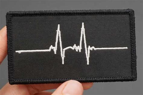 Cool Heartbeat Lifeline Embroidered Velcro Patch — Little Patch Co