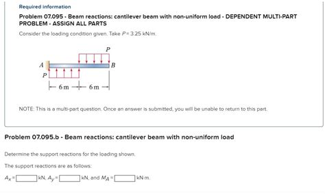 Solved Problem 07095 Beam Reactions Cantilever Beam With