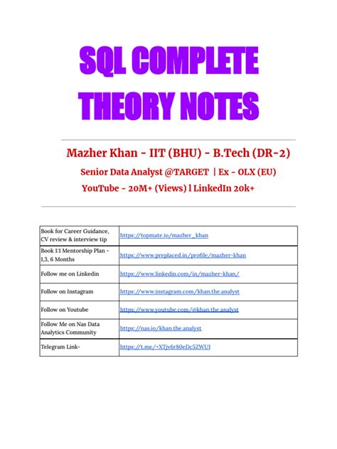 Sql Theory Notes Pdf Image Scanner Recording