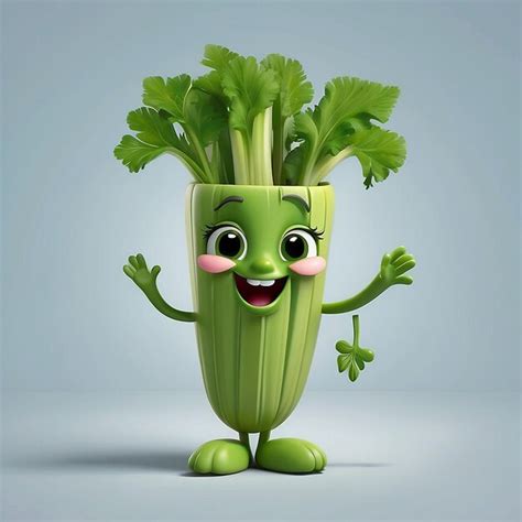 Premium Photo 3d Cute Celery Character