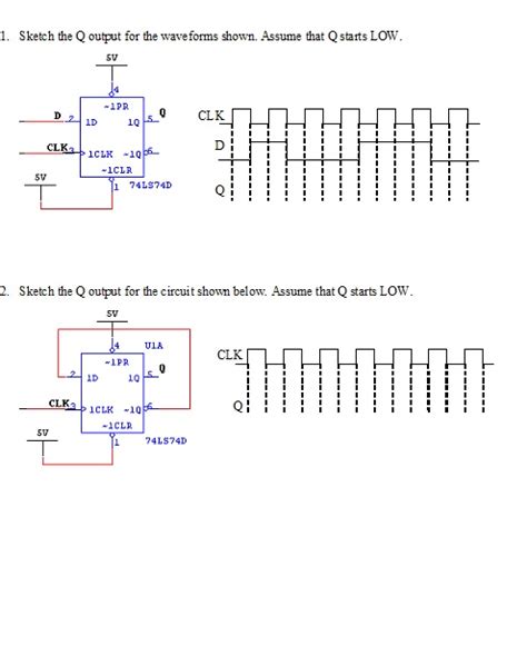 Solved Sketch The Q Output For The Waveforms Shown Assume Chegg