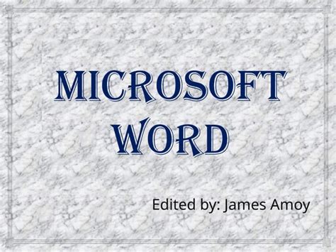 Introduction To Ms Word Pptx