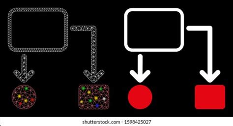 Glossy Mesh Flowchart Icon Glitter Effect Stock Vector Royalty Free 1595748253 Shutterstock