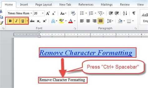 Ways To Quickly Clear The Formatting Of Characters Or Paragraphs In Your Word Document