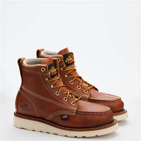 Thorogood Womens American 6 Moc Toe Wedge Work Boot Tobacco 514 42