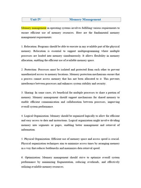 Unit Iv In Detail Pdf Operating System Process Computing