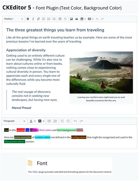 Ckeditor 5 Font Plugin Text Color Background Color