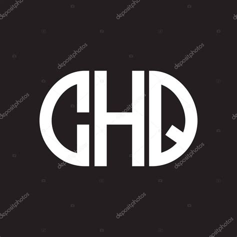 Diseño Del Logotipo De La Carta Chq Sobre Fondo Negro Chq Iniciales