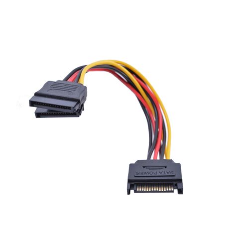 도매 고품질 Sata 전원 Y 분배기 케이블 Sata 15 핀 남성 2 15 핀 여성 전원 연장 케이블 Hdd 하드 드라이브 Buy Sata 전원 케이블sata 15