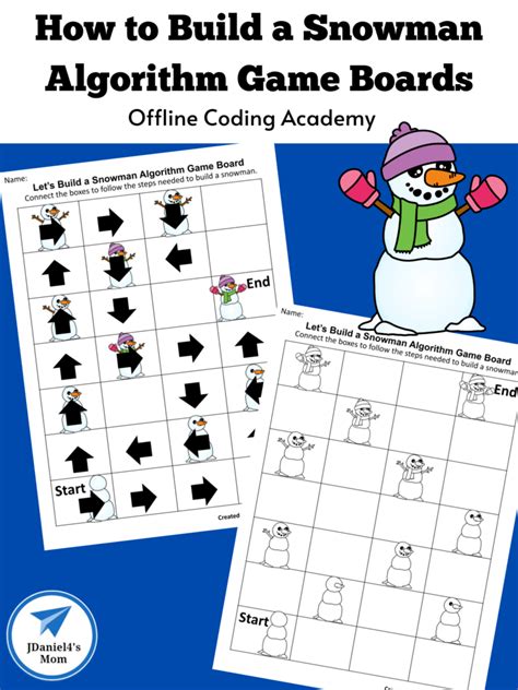 how to build a snowman algorithm game boards jdaniel4s mom