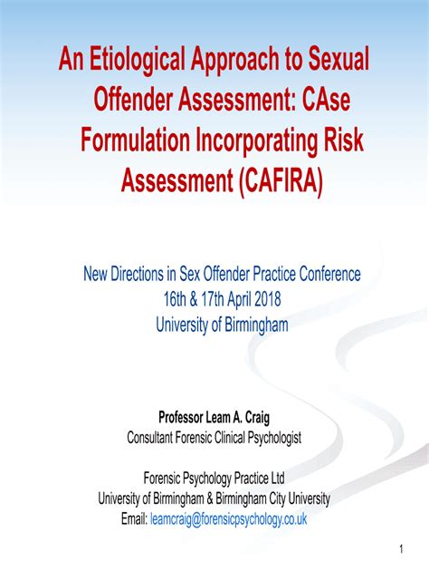 Fillable Online Pdf Case Formulation With Sex Offenders An