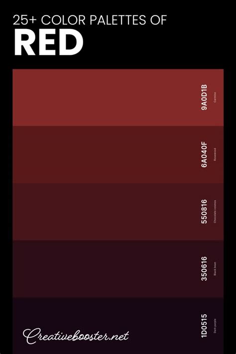 25 Best Red Color Palettes With Names And Hex Codes In 2024 Red Colour Palette Color Palette