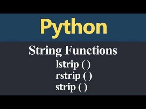 Learn lstrip rstrip and strip String Function in Python Hindi - Mind Luster
