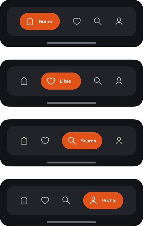 Mobile Bottom Navbar UI By Econev Behance