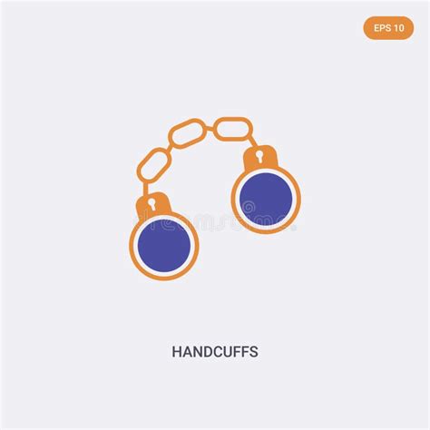 2 Color Handcuffs Concept Vector Icon Isolated Two Color Handcuffs Vector Sign Symbol Designed