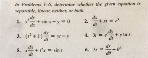Solved In Problems 1 6 Determine Whether The Given Equation