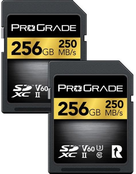 ProGrade Digital SDXC V60 UHS II 256 GB SDXC Class 10 250 MB S Memory Card NoveltyCart