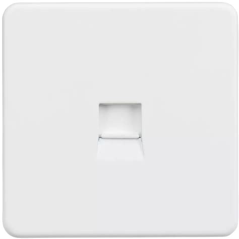 Knightsbridge 1 Gang Slave Telephone Socket Matt White Screwfix