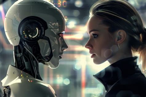 Premium Photo Ai And Woman In Confrontation Humanity Versus Artificial Intelligence