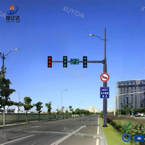 6m 7m Traffic Light Pole L Shaped Warning Intersection Traffic Signal