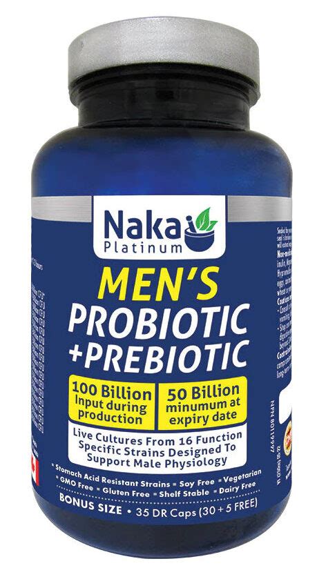 Naka Platinum Mens Probiotic Prebiotic 35 Dr Caps Natures Care
