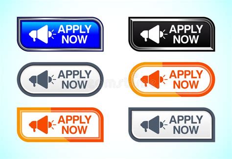 apply now web button set of different shapes and colors suitable for mobile app and website ui