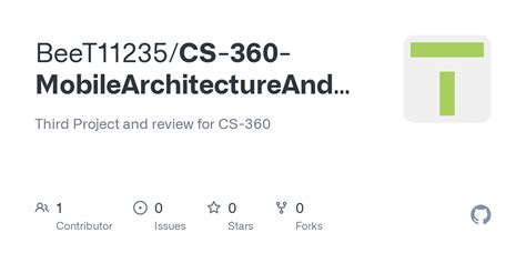 Github Beet11235cs 360 Mobilearchitectureandprogramming Third Project And Review For Cs 360