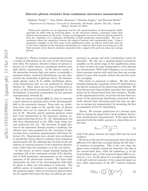 Pdf Discrete Photon Statistics From Continuous Microwave Measurements