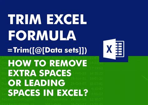 Trim Excel Formula How To Remove Extra Spaces Learn Excel