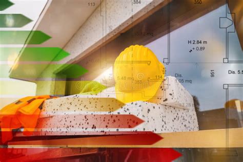 Polystyrene Thermal Cladding For Energy Saving On A New House Stock Image Image Of Helmet
