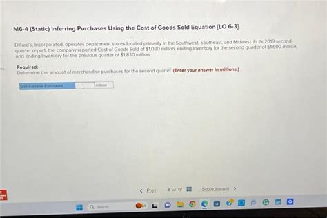 Solved M6 4 Static Inferring Purchases Using The Cost Of