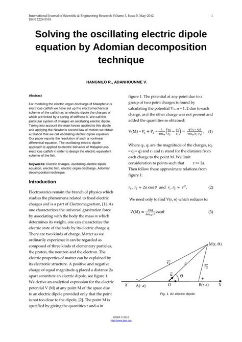 Pdf Solving The Oscillating Electric Dipole Equation By The