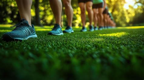 Runners On Grass Premium Ai Generated Image