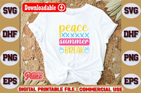 Peace Summer Break Gráfico Por Designplace · Creative Fabrica