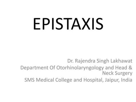 Epistaxis Ppt