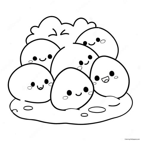 Cute Mochi Characters Coloring Page 28015 22125