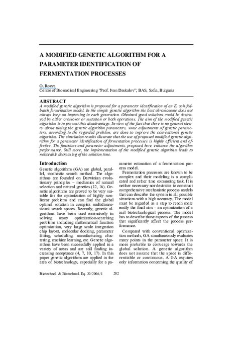 pdf a modified genetic algorithm for a parameter identification of