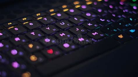 Backlit Keyboard With Rgb Lighting Stock Footage Video Of Cyber
