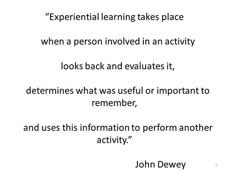 John Dewey Experiential Learning Theory