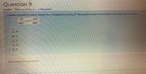 Solved Consider A Particle Of Mass M Confined In A 2 D