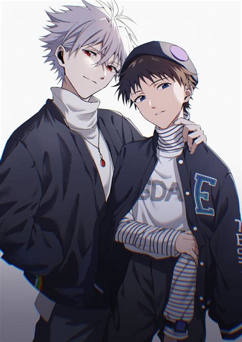 Ikari Shinji And Nagisa Kaworu Neon Genesis Evangelion Drawn By Emu Ain Danbooru