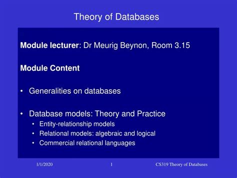 Ppt Theory Of Databases Powerpoint Presentation Free Download Id