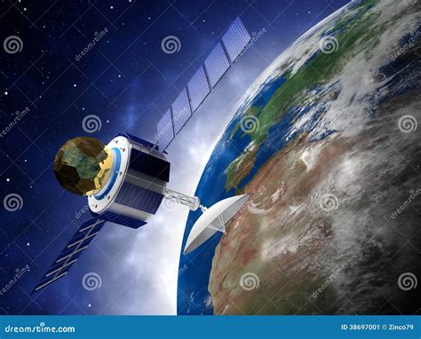 Geostationary Satellite White Linear Icon For Dark Theme Vector