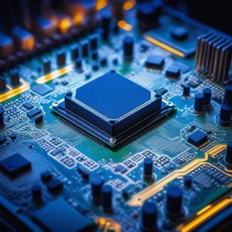 Premium Photo Integrated Microchip Circuit Board For Server Central Computer Processor