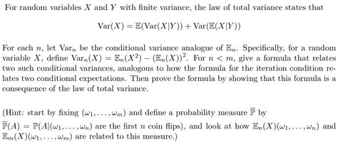 Solved For Random Variables X And Y With Finite Variance