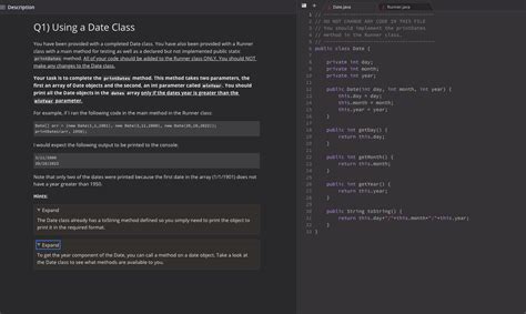 Solved On Using A Date ClaSS You Have Been Provided With A Chegg