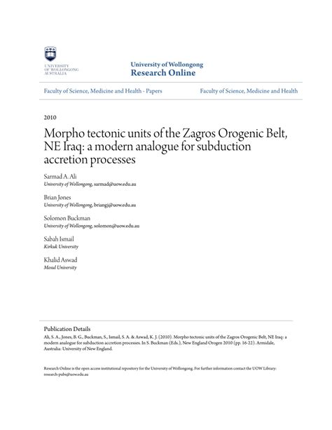 Pdf Morpho Tectonic Units Of The Zagros Orogenic Belt Ne Iraq A