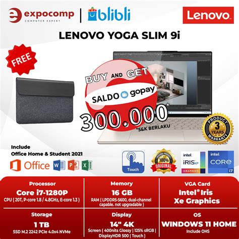 Jual Lenovo Yoga Slim I Iap Id Evo Gb Tb Ssd W Ohs Touch Evo Di Seller Expocomp